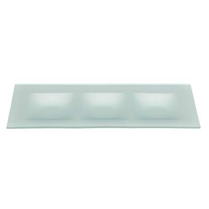 FROSTED GLASS TRIO PLATE 5" X 12" Rentals | Bright Rentals